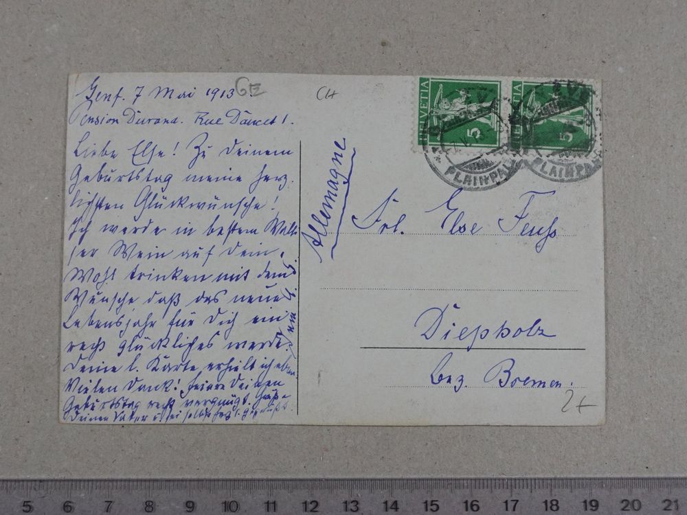 Genève, le Pont des Bergues, Ile Rousseau, 1913 (Gebraucht) in Lenzburg ...