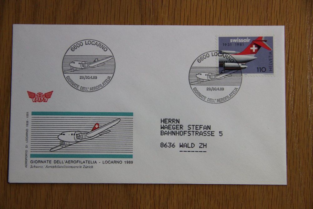 Schweiz 1989 - Giornate dell'Aerofilatelia Locarno (Neu (gemäss Beschreibung)) in Jona für CHF 0 ...