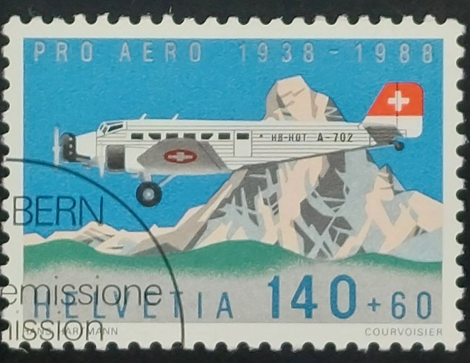 1988 Flugpost F49 ʘ ET Stempel gummiert | Kaufen auf Ricardo