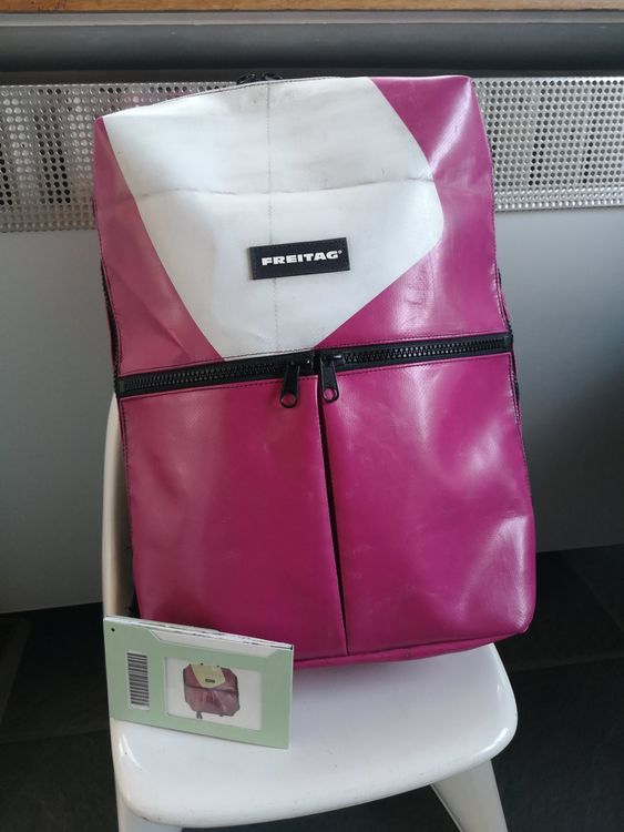 FREITAG RUCKSACK FRINGE F49, PINK MIT WEISS (Neu (gemäss Beschreibung ...