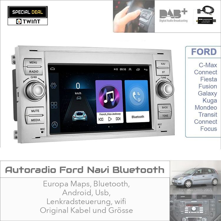Autoradio DAB+ Ford Transit Kuga Fiesta S-Max GPS Bluetooth | Kaufen ...
