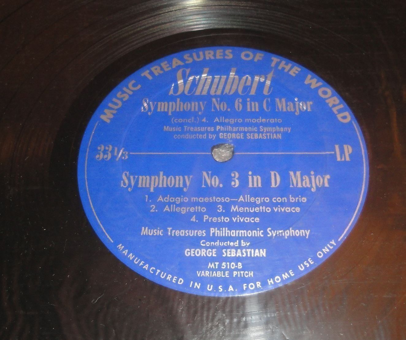 Schubert Symphony 6 C Major / 3 D Major 1950s Collectible LP (Neu und ...