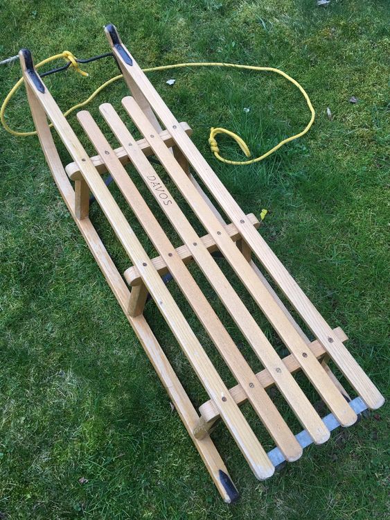 Alter DAVOSER Holz - Schlitten 113cm | Kaufen auf Ricardo