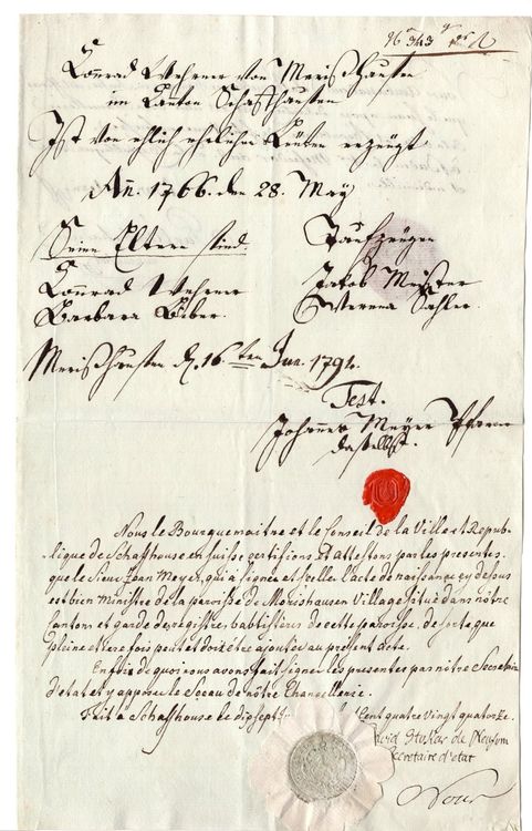 1794 Merishausen Schaffhausen Söldner in franz. Diensten (Gebraucht) in ...