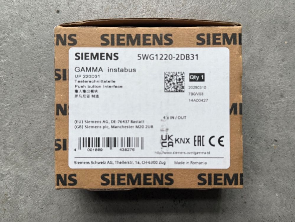 SIEMENS 5WG1220-2DB31 KNX Tasterschnittstelle 4-fach, NEU (Neu und ...