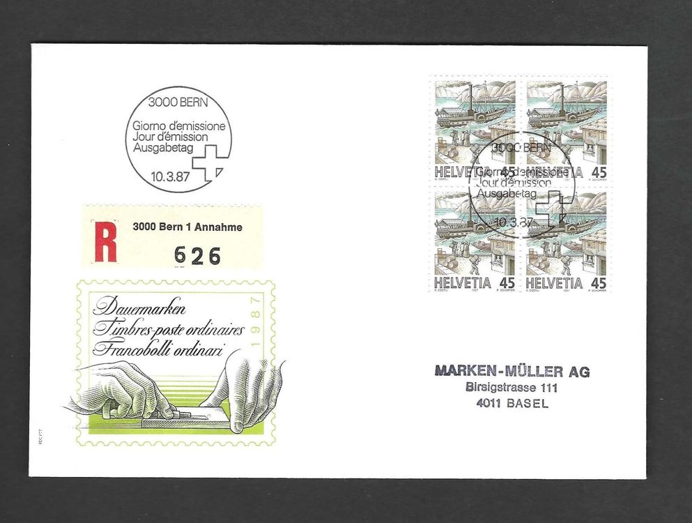 FDC Einschreiben Viererblock 87 | Kaufen auf Ricardo