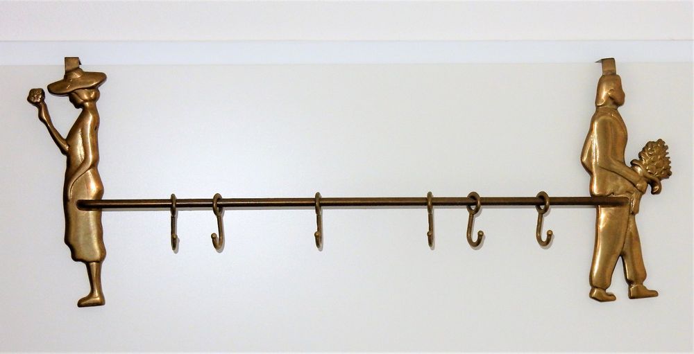 Vintage Messing Wand-/ Türgarderobe mit 6 Haken - 61.0cm! (Gebraucht ...