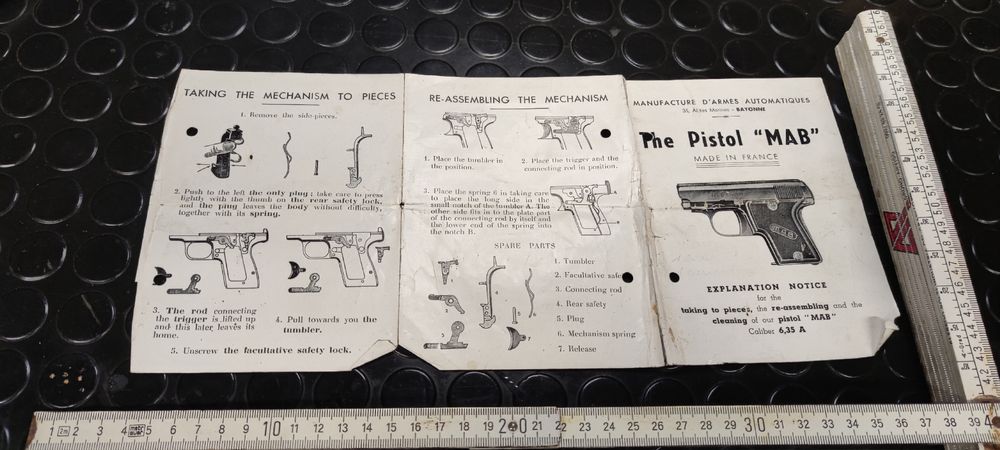 WAFFEN ANLEITUNG PISTOLEN MAB 6.35 | Kaufen auf Ricardo