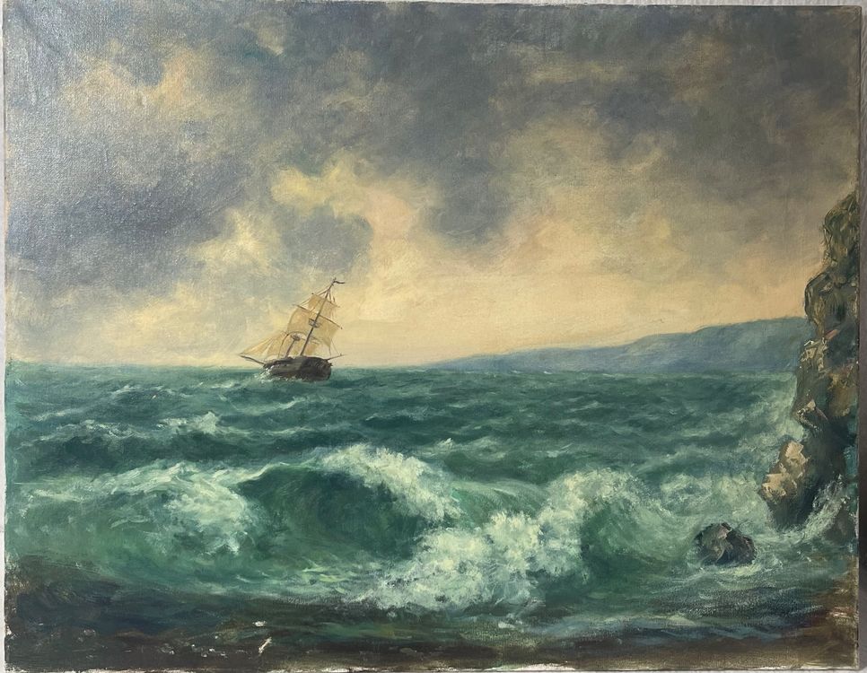 Meerszene Gemälde mit Segelboot unleserlich Signiert (Gebraucht) in Root für CHF 40 – mit ...