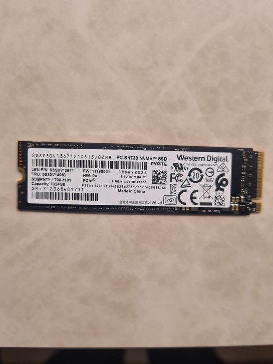 1 TB Nvme Western Digital SN730 (Gebraucht) in Zihlschlacht für CHF 40 ...