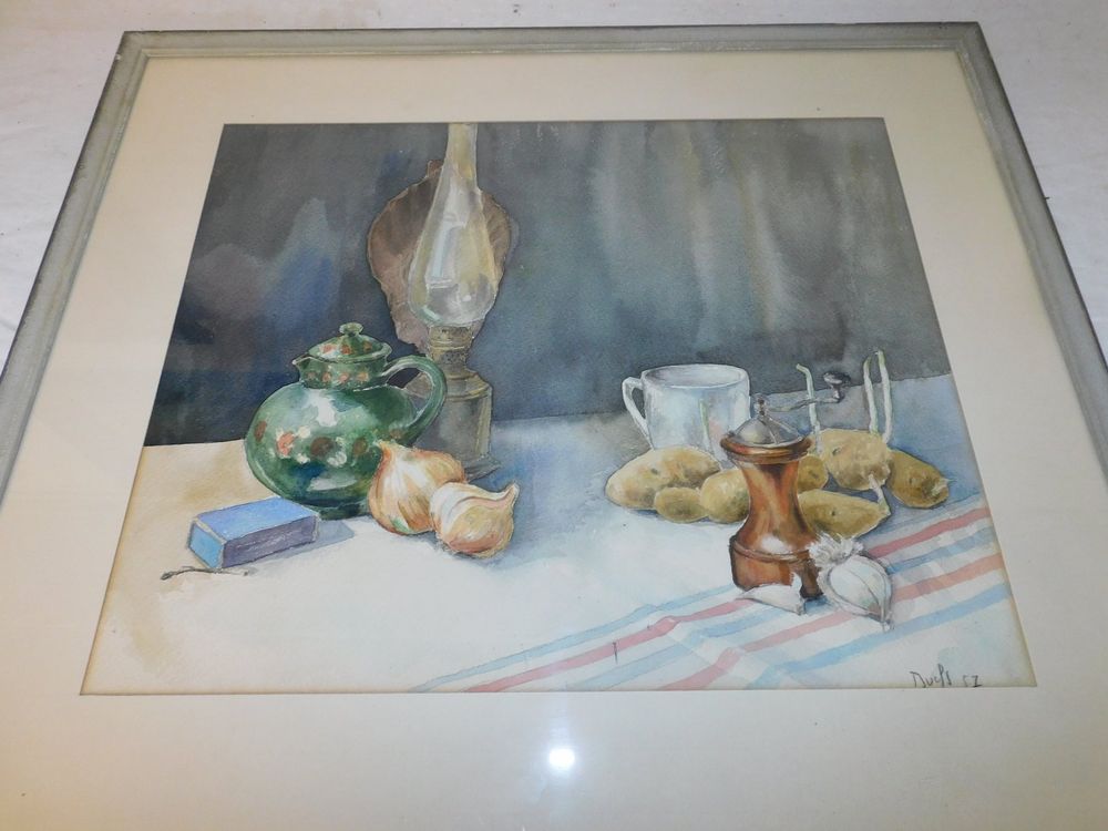Rausverkauf - Kunst Aquarell Stilleben von Buchs 1957 sign | Kaufen auf Ricardo