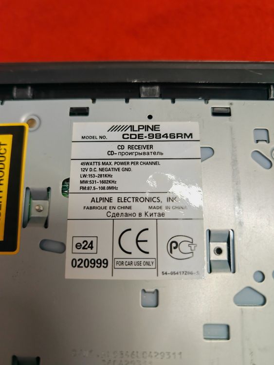 Alpine CD Autoradio CDE9846RM | Acheter sur Ricardo