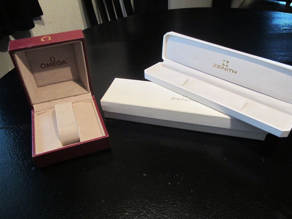 Omega Box Rot 80er Jahre Und 1 Zenith Box Mit Umkarton (Gebraucht) in ...