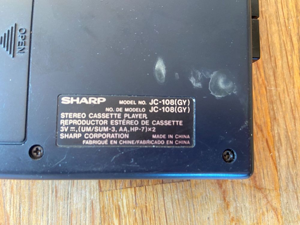 Walkman Vintage Sharp X-Bass Stereo Cassette Player JC 108 (Gebraucht ...