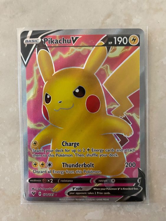 Pokemon Sammelkarte Pikachu V FULL ART 170/185 (Gebraucht) in ...