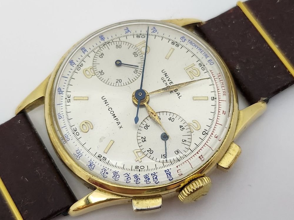 Universal 12445 Uni-Compax 18K 750 Gold Chronograph (Gebraucht) in ...