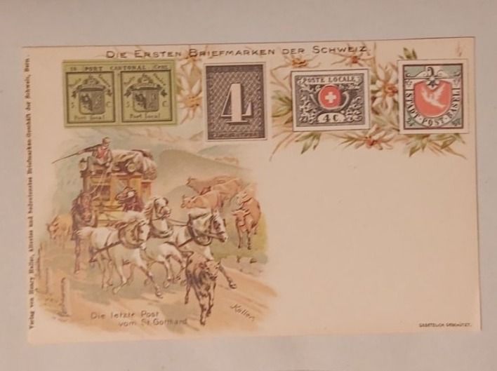 Postkarte ungelaufen Ersten Briefmarken der Schweiz | Kaufen auf Ricardo