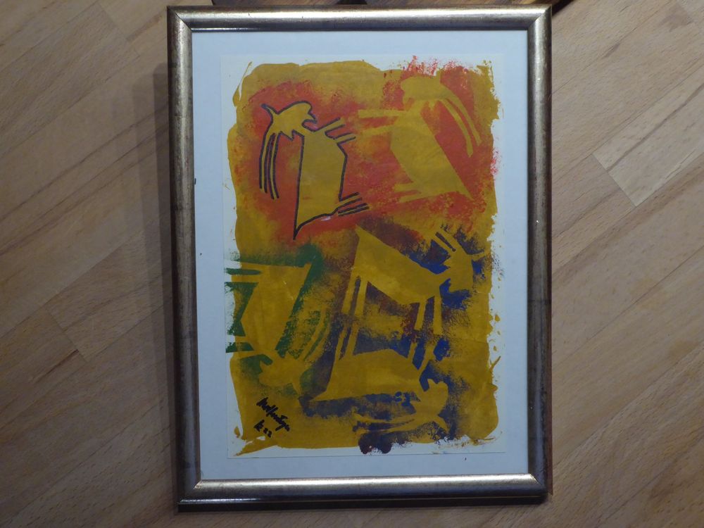 Kurt Lustenberger *53- CH Schablonen Bild Ziegen Signiert (Neu (gemäss ...