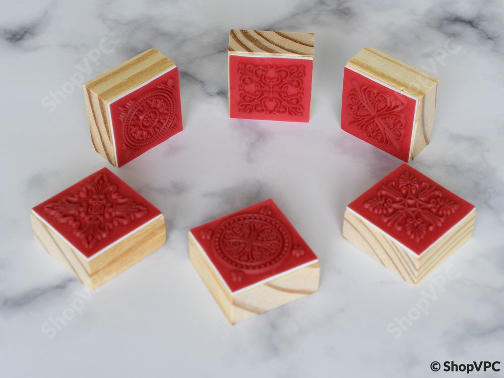 Set 6 Stempeln mit Ornamenten - Lot de 6 tampons avec motifs (Neu und ...