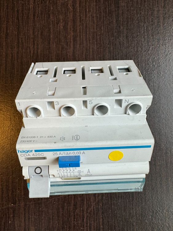 Hager Fehlerstromschutzschalter FI-Schalter RCD 25A 30mA 3LN | Kaufen ...