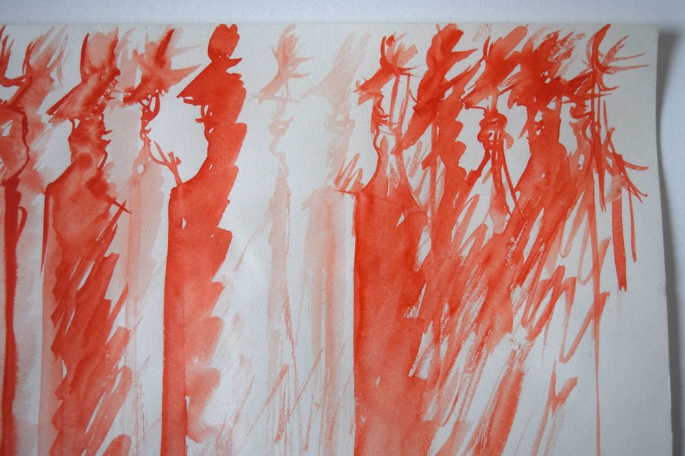 Schang Hutter original Aquarell Figuren signiert gerahmt | Kaufen auf Ricardo