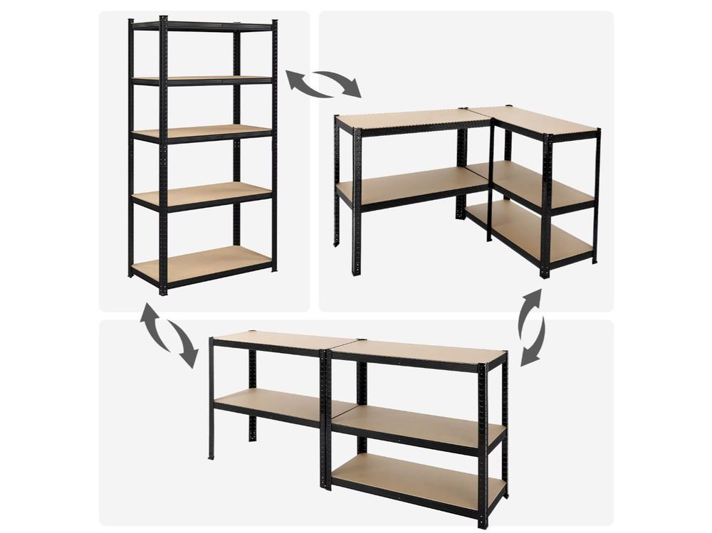 Songmics Regal 180 x 90 cm MDF Standregal Steckregal schwarz (Neu und ...