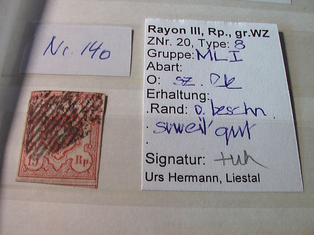 Nr. 140 Rayon 20 Type 8 MLI geprüft wertvoll (Neu (gemäss Beschreibung ...