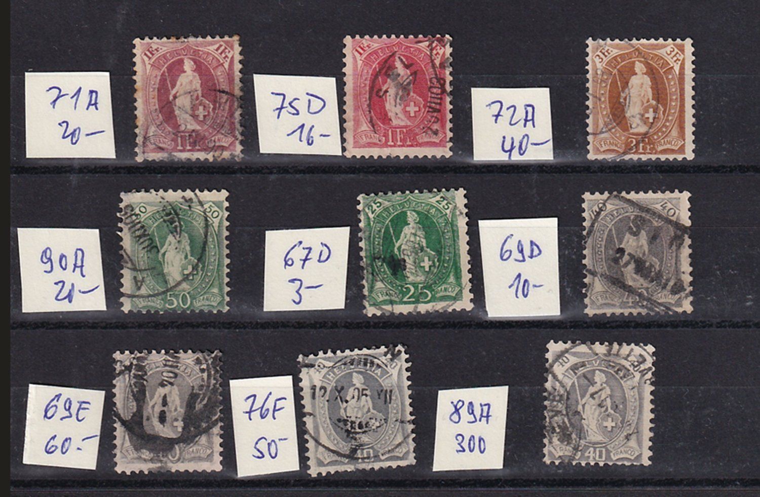 Beau lot Helvéties debout identifiées - cote 520 (Gebraucht) in ...