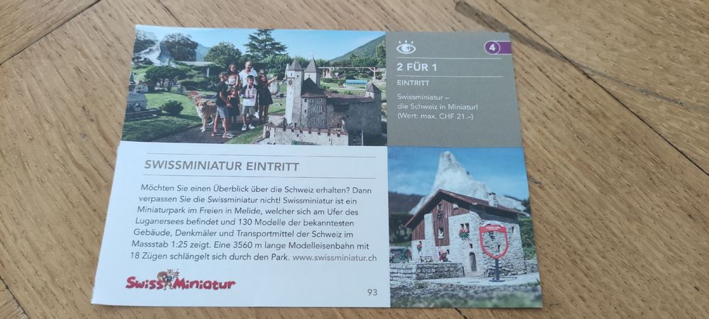 2 für 1 Swissminiatur Eintritte (Neu und originalverpackt) in Liebefeld für CHF 1 – mit ...