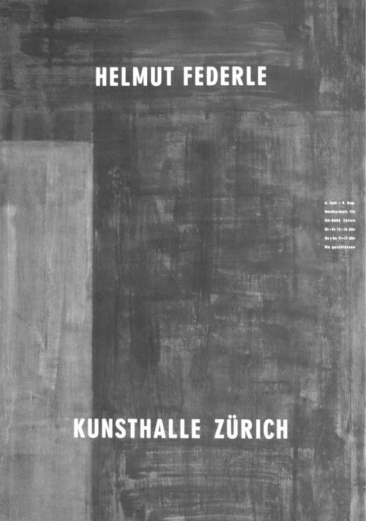 Federle Helmut , Plakat 1992 Kunsthalle Zürich | Kaufen auf Ricardo