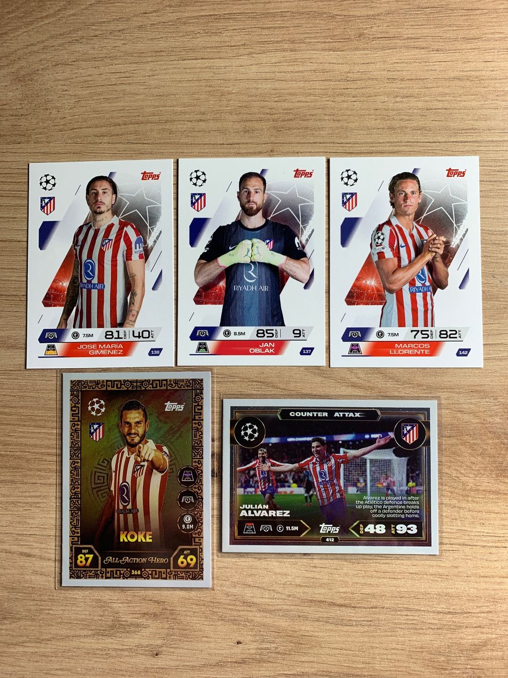 Soccer Atlético Madrid Match Attax 25/26 Lot 5 Cards 🔥 (Usato) a ...