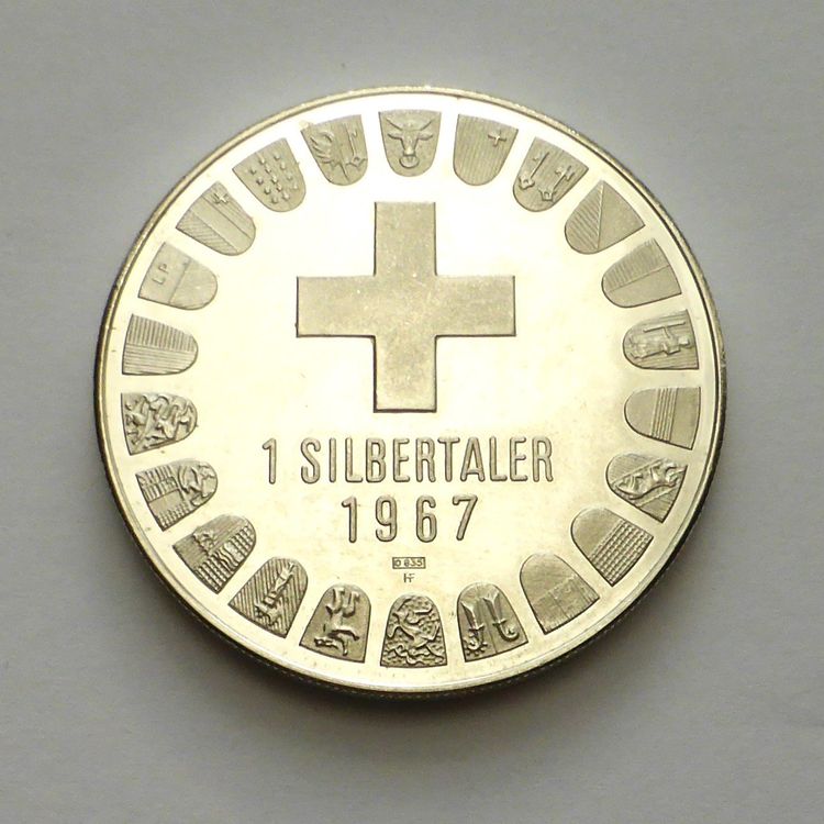 LUZERN mit Kapellbrücke und Pilatus, 1 SILBERTALER 1967 | Kaufen auf Ricardo