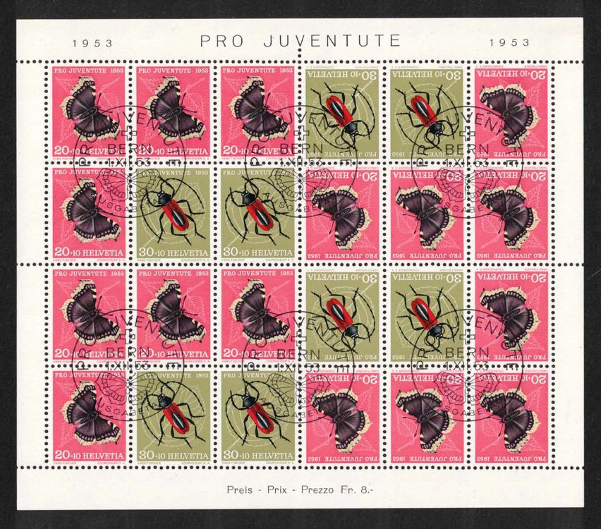 PJ 1953 Kehrdruckbogen mit ET-ʘ (Neu (gemäss Beschreibung)) in Nuglar für CHF 275 – mit ...