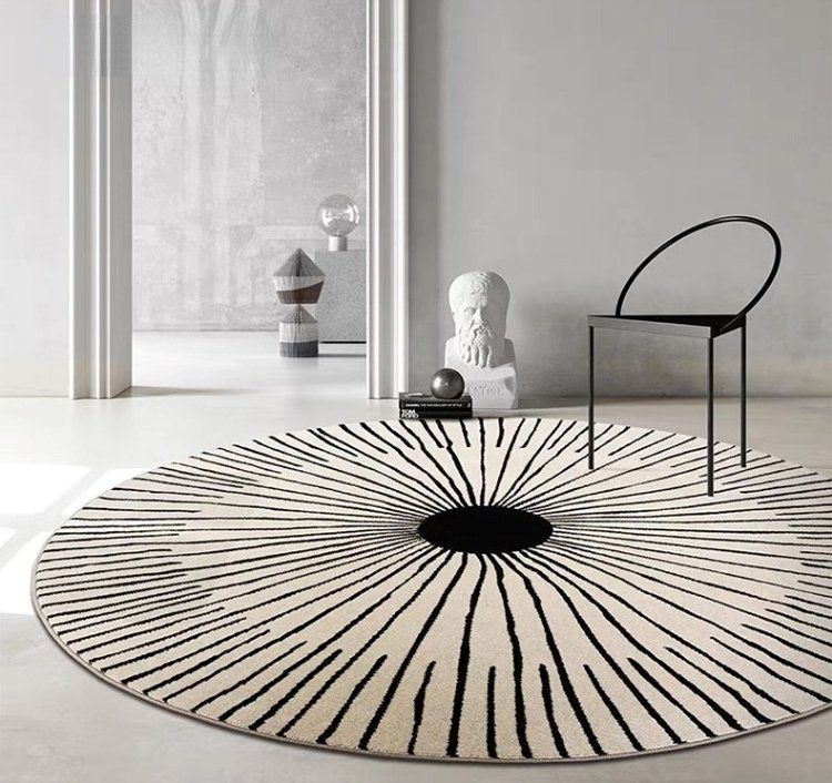 Teppich 120 cm modern & rutschfest, weiss mit Design neu/ovp (Neu und ...