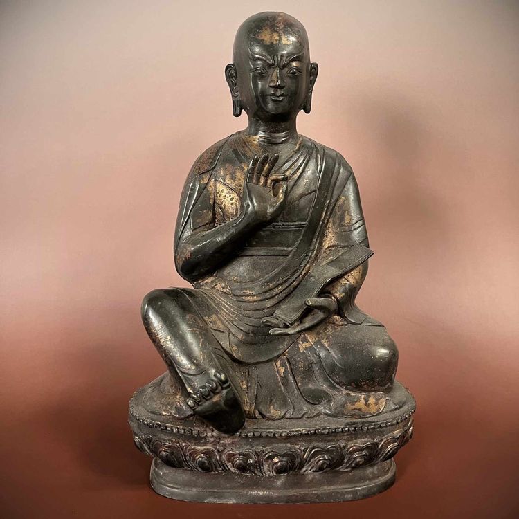 Guru Lehrer Buddhistische Lama Bronze Figur (31cm) Tibet | Kaufen auf ...