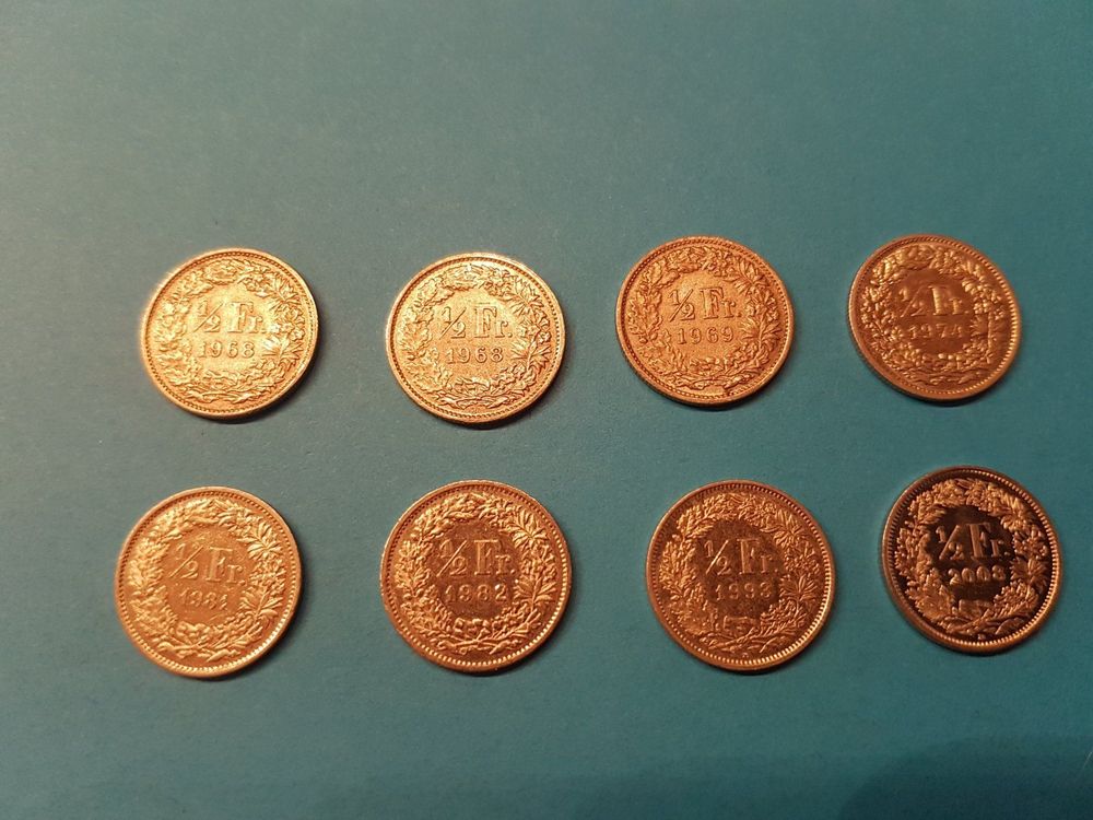 50 Rappen, 1968,1968B,1969,1974,1981,1982,1993,2008 (Gebraucht) in ...
