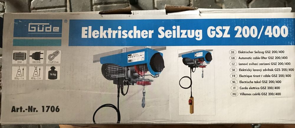 Elektrischer Seilzug GSZ 200/400 | Kaufen auf Ricardo