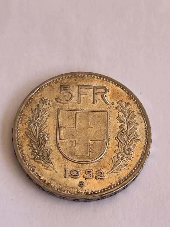 Münze 5 Franken 1952 | Kaufen auf Ricardo