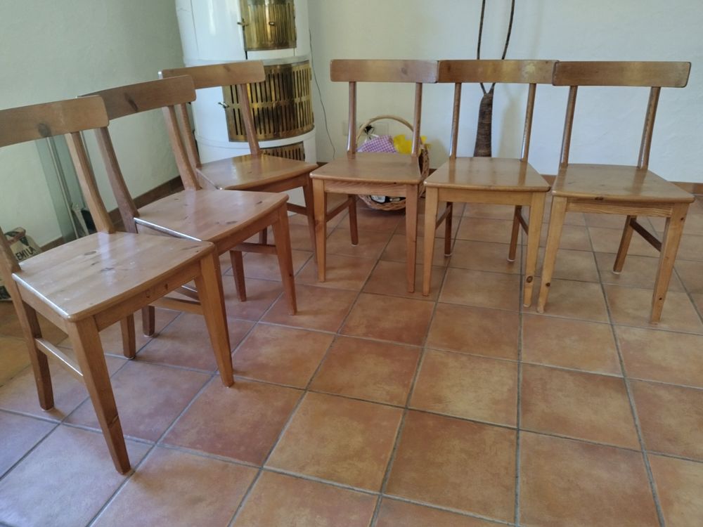 Holzstühle, Retro Mayflower collection, Massivholz (6 Stück) (Gebraucht ...