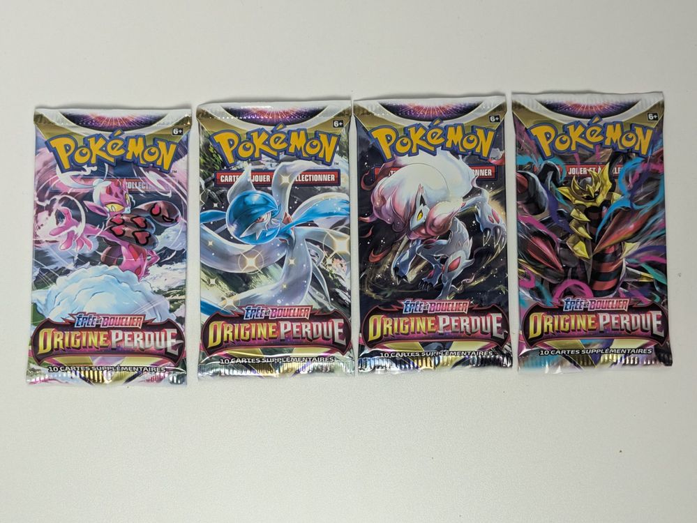 Artset 4 Boosters Pokémon Épée et Bouclier Origine Perdue FR (Neuf avec ...