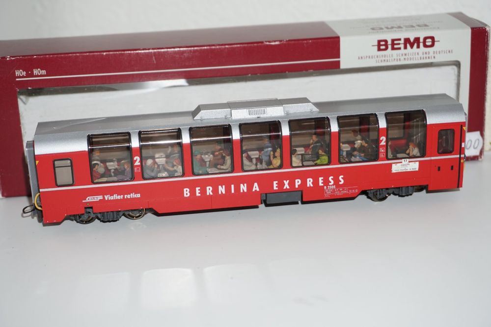 BEMO - RhB B 2505 Panoramawagen 2.Klasse Bernina Express H0m (Gebraucht) in Matten b. Interl für ...