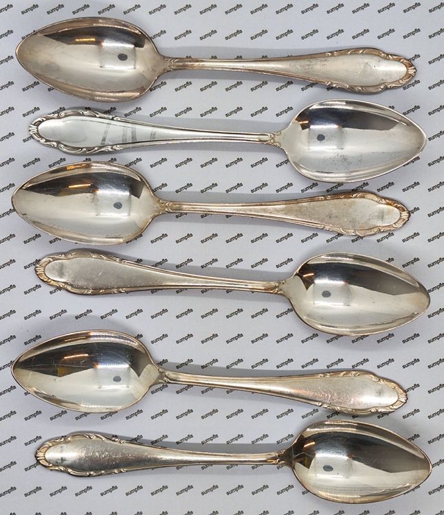 Wellner Salzburg, Tafelsilber, 6 Dessertlöffel versilbert 90 (Gebraucht ...