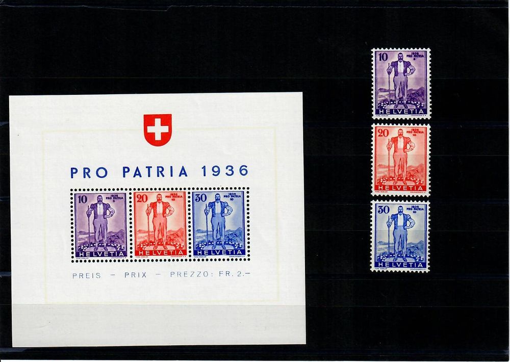 1936 Sonderausgabe W5-8, Pro Patria, ** (Neu (gemäss Beschreibung)) in Riehen für CHF 22 – mit ...