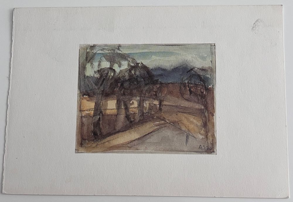 Landschaft Aquarell Monogrammiert Datiert | Kaufen auf Ricardo