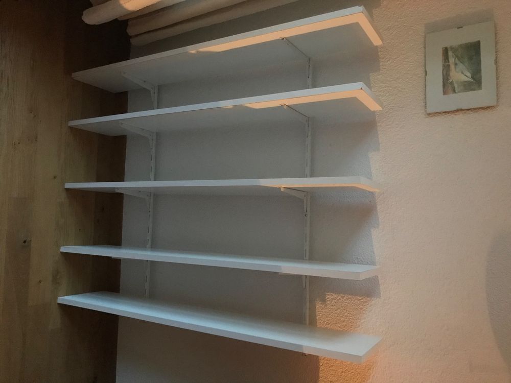 WANDGESTELL mit Stecksystem, 5 Tablare, weiss (Gebraucht) in für CHF 12 ...
