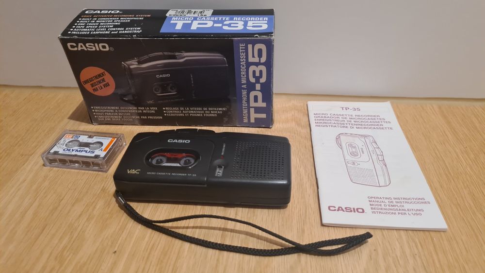 Original Vintage CASIO TP-35 Micro Cassette Diktiergerät OVP (Gebraucht ...