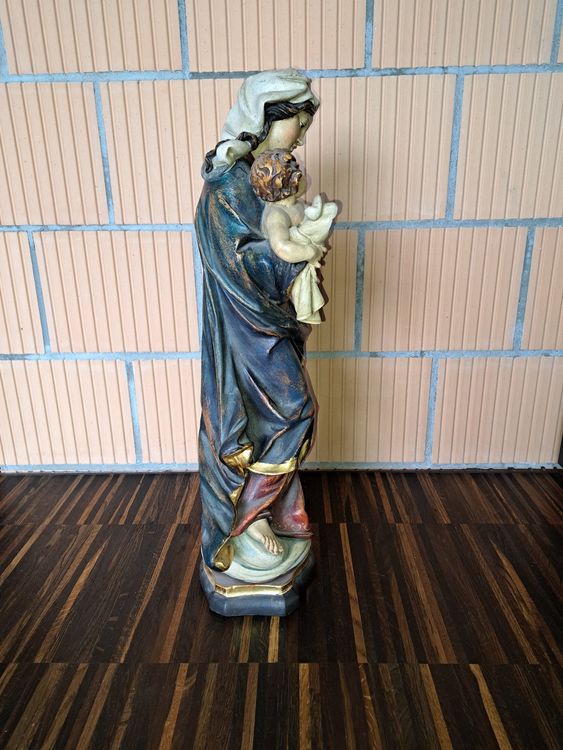 Maria mit Jesuskind Statue Handgeschnitzt | Kaufen auf Ricardo