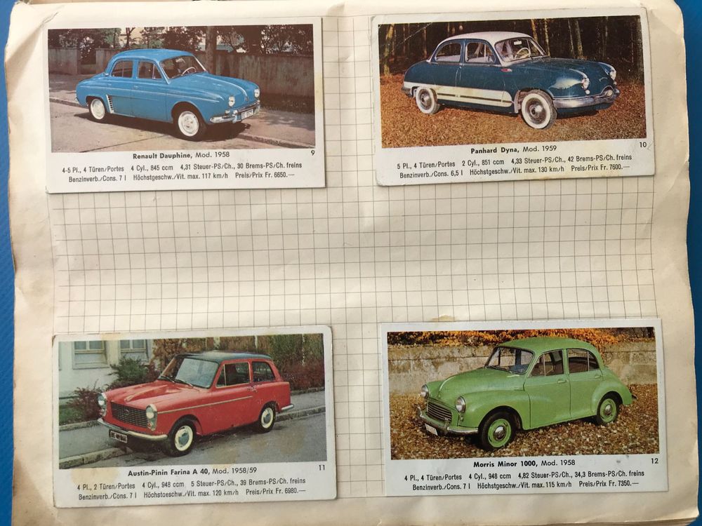 Sammelbilder Autos von ca. 1960 | Kaufen auf Ricardo