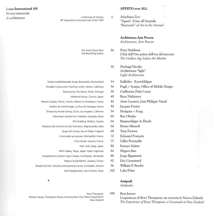 Lotus 105 APERTO over ALL Architettura Arte Povera Antipodi (Gebraucht ...