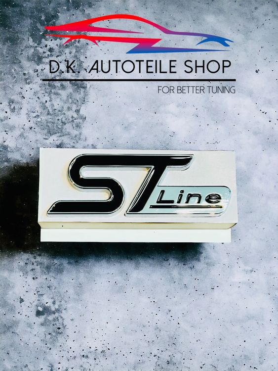 Ford ST Line Emblem Schriftzug Logo Schwarz/Chrom aus Metall (Neu und ...